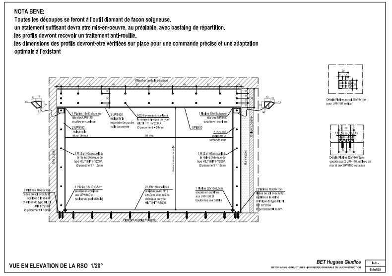 Création d'une ouverture dans un mur porteur en béton armée à Mandelieu ...