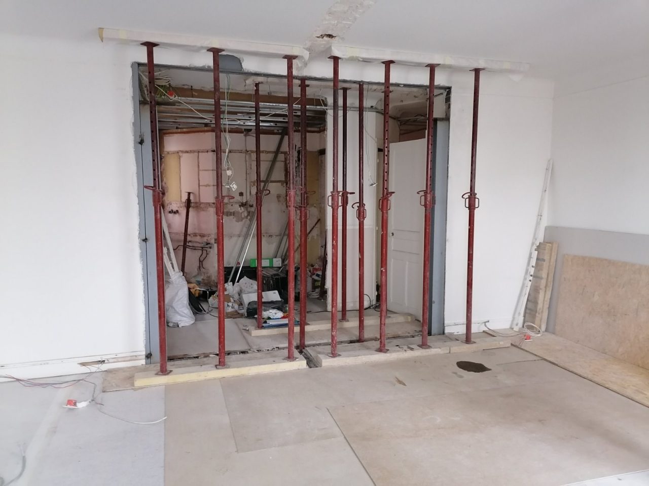 Création d’une ouverture dans un mur porteur de refend à Asnières Sur Seine