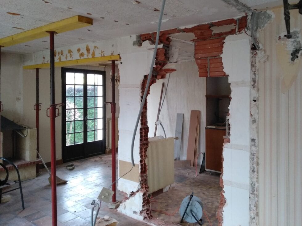 Installation d’une structure de renforcement métallique suite à la ...